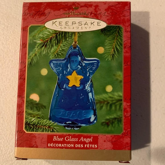 Hallmark | Holiday | 200 Hallmark Blue Glass Angel Ornament | Poshmark